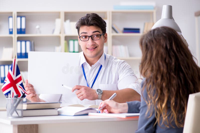 The English Language Training with Teacher and Student Stock Image ...
