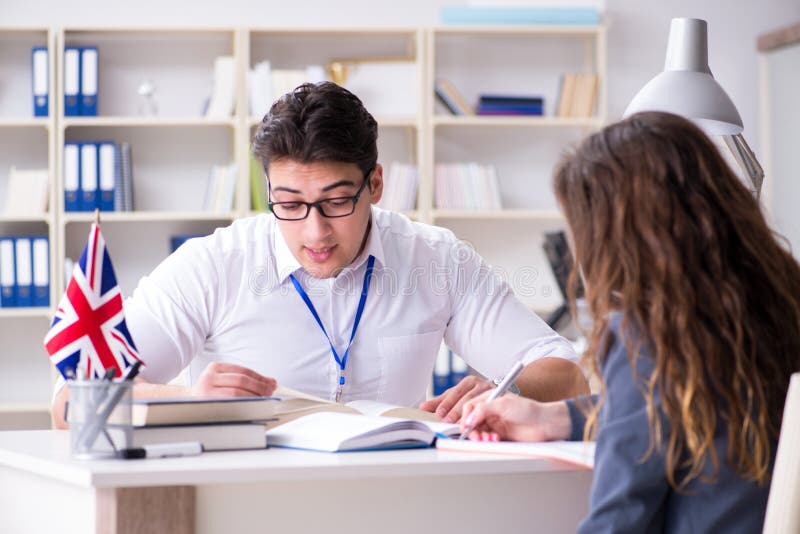 The English Language Training with Teacher and Student Stock Photo ...