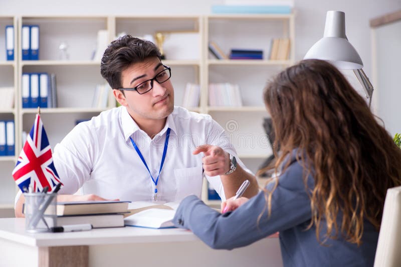 The English Language Training with Teacher and Student Stock Image ...