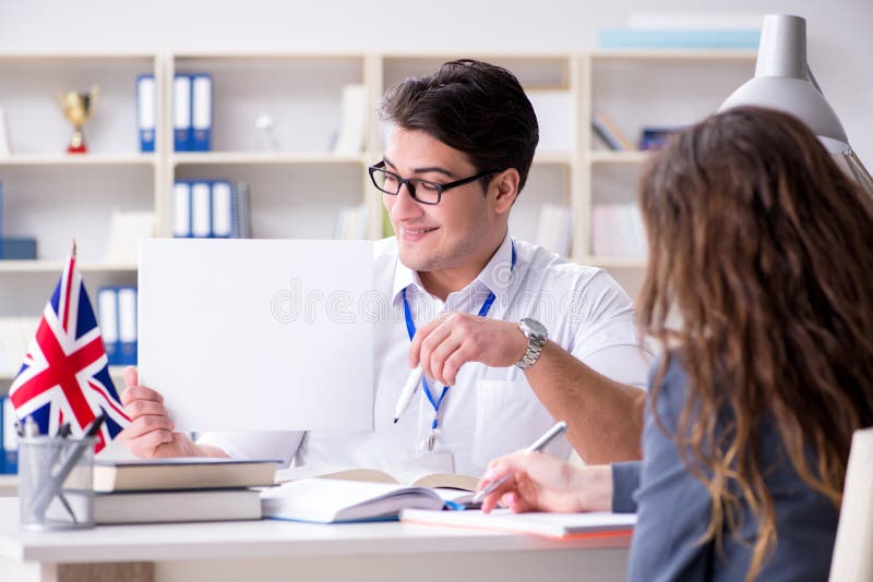 The English Language Training with Teacher and Student Stock Photo ...