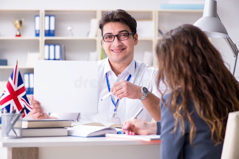 The English Language Training with Teacher and Student Stock Photo ...