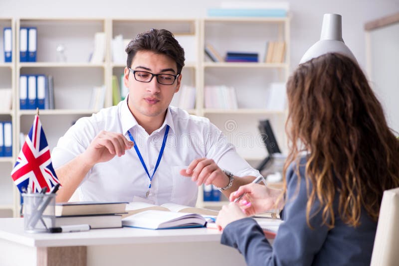 The English Language Training with Teacher and Student Stock Photo ...