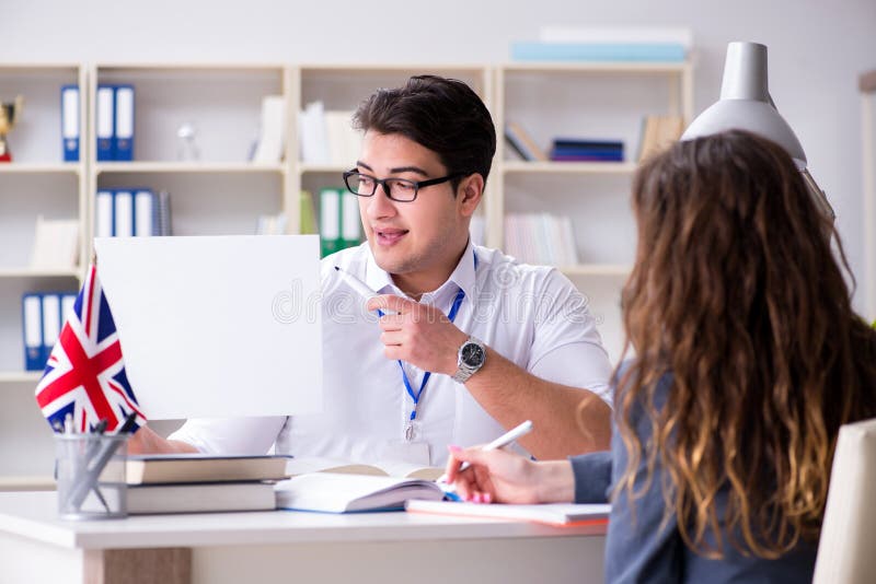 The English Language Training with Teacher and Student Stock Photo ...