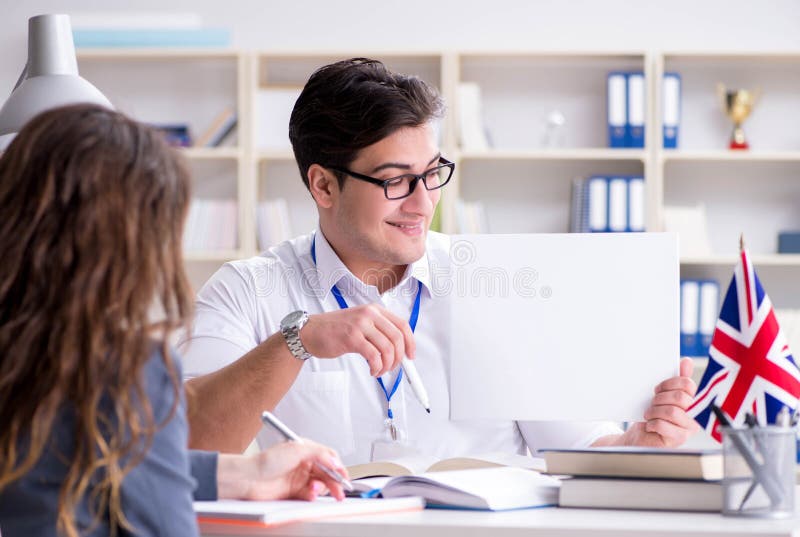 English Language Training with Teacher and Student Stock Photo - Image ...