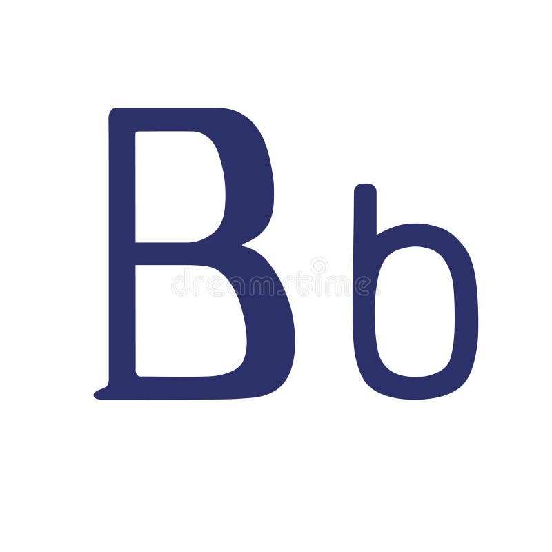 English Language Uppercase, Small Letter B, Isolated on White ...