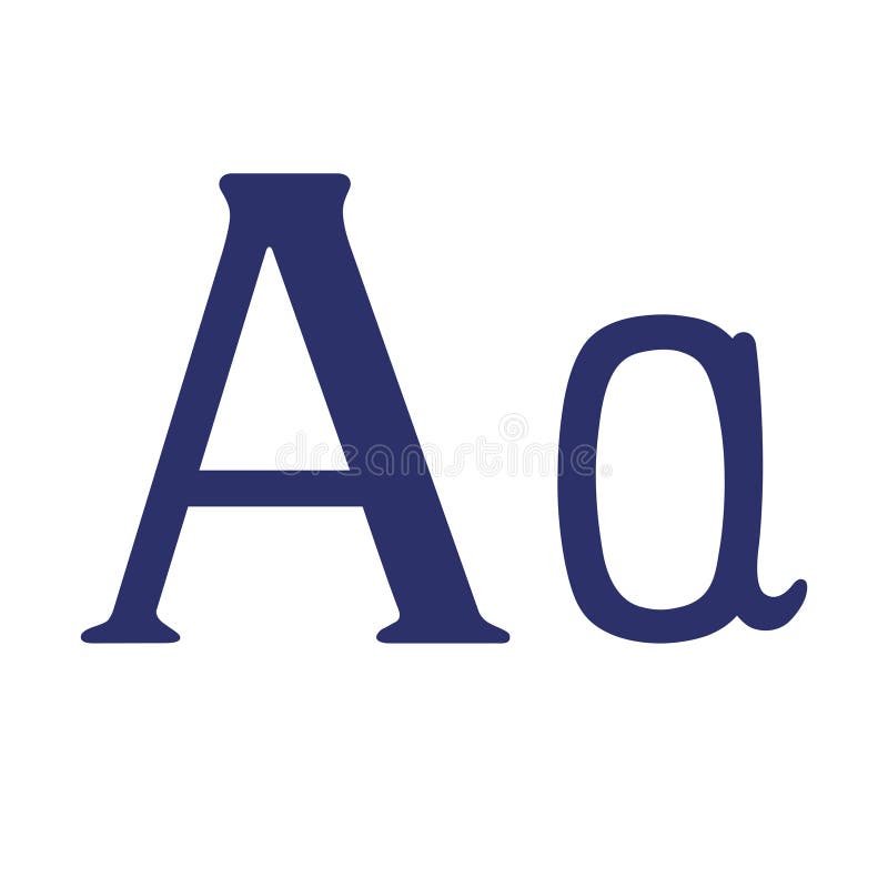 English Language Uppercase, Small Letter a, Isolated on White ...