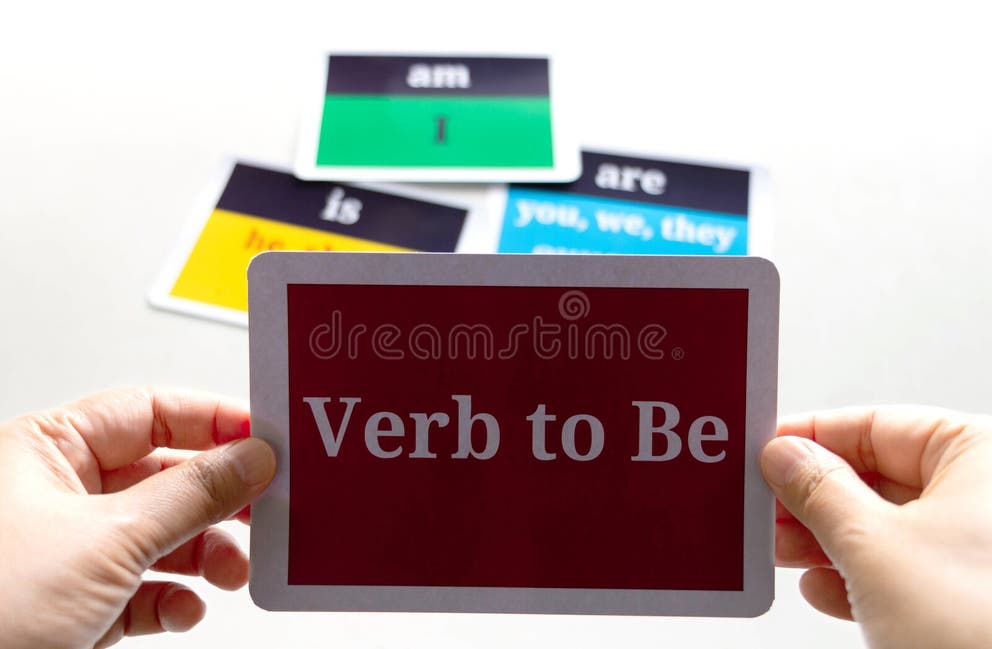 English Learning Cards in Hands Stock Image - Image of college ...