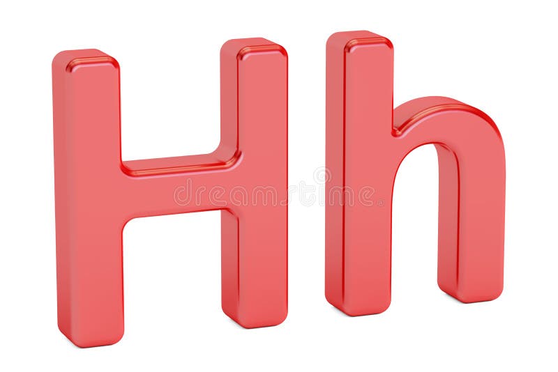 English Letter H Alphabet, 3D Rendering Stock Illustration ...