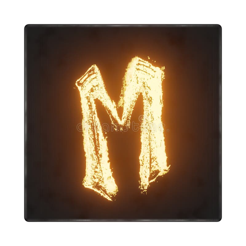 English Letter N. the Letters in the Form of Hot Metal in a Dark Box ...