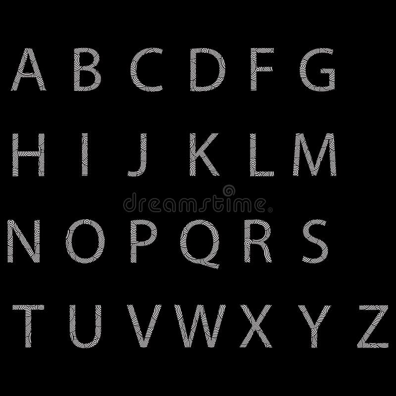 English Letters, Alphabet with a Pattern. Vector Illustration Stock ...