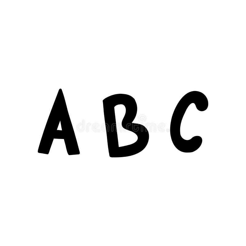 English Letters a, B, C. Vector Black and White Stock Vector ...
