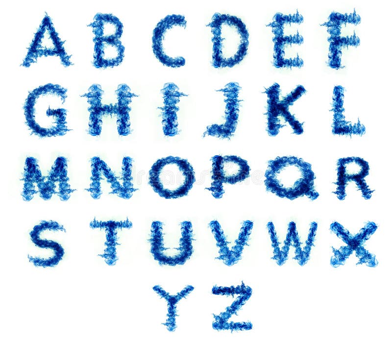 English letters blue Flame stock illustration. Illustration of letter ...