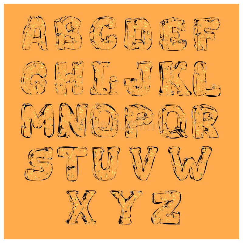 Stone alphabet stock vector. Illustration of durable - 112491059