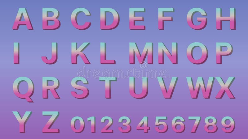 English Letters a-z Numbers Letters Symbols Stock Vector - Illustration ...