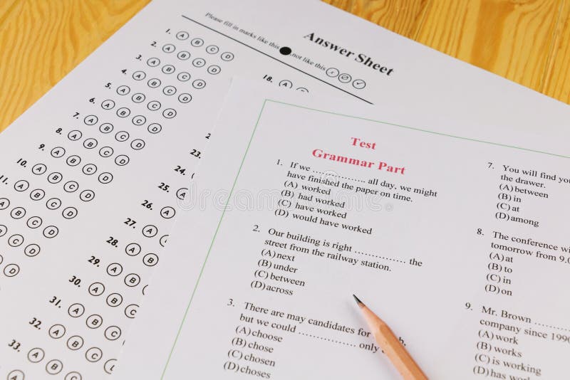 English Multiple Choice Test Stock Image - Image of toeic, choice ...