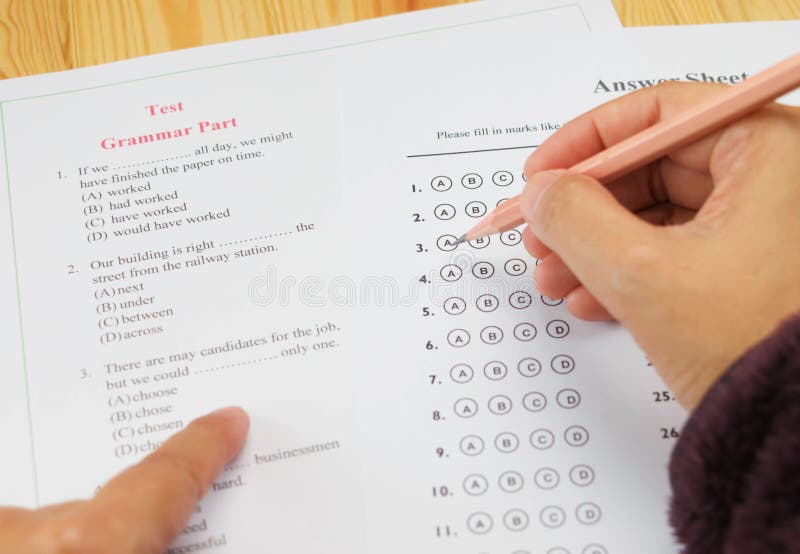 English Multiple Choice Test Stock Photo - Image of taking, pencil ...