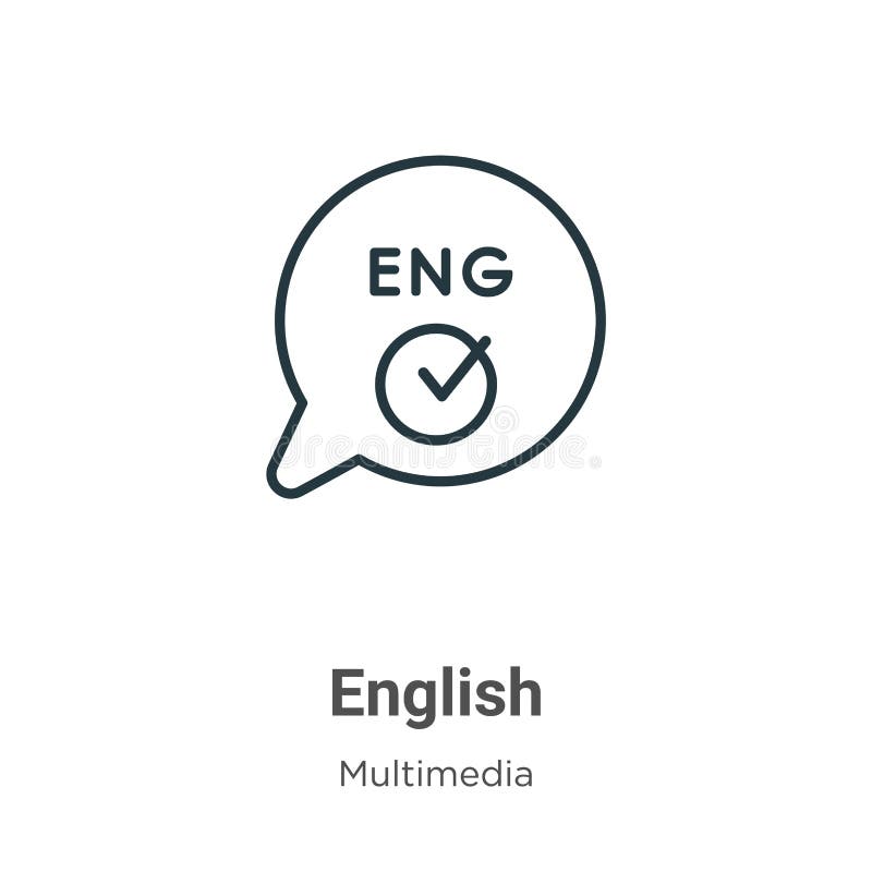 English Outline Vector Icon. Thin Line Black English Icon, Flat Vector ...