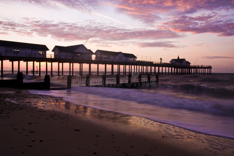English Pier stock image. Image of sunrise, scenics, suffolk - 9341403
