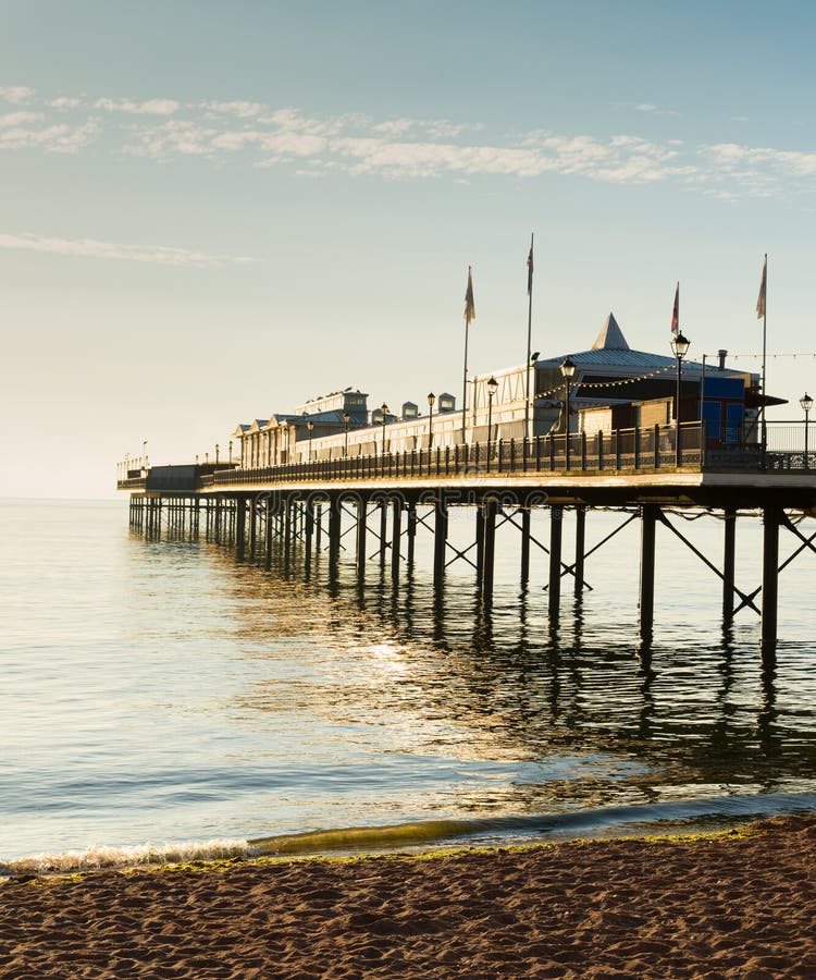 English Pier by the Sea Tradititonal Structure Stock Image - Image of ...