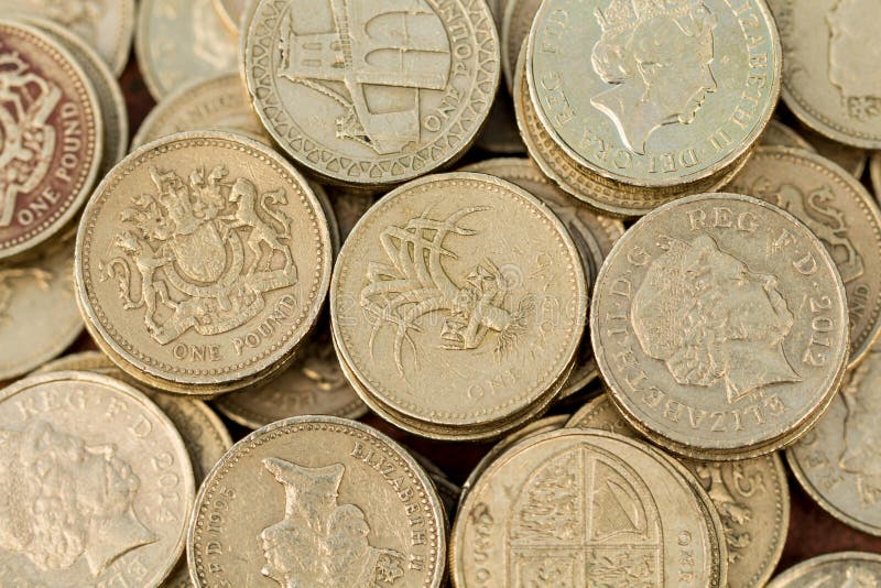 English Pound Coins stock photo. Image of forex, coin - 75601906