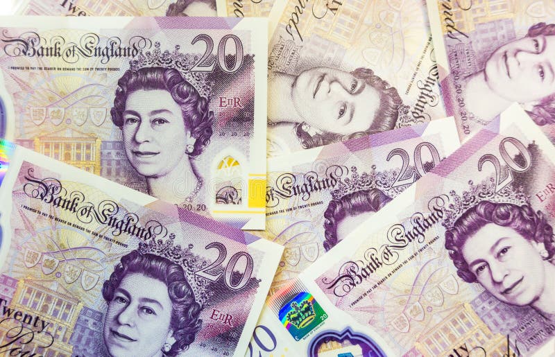 English Pound 20 Sterling Notes Editorial Image - Image of currency ...