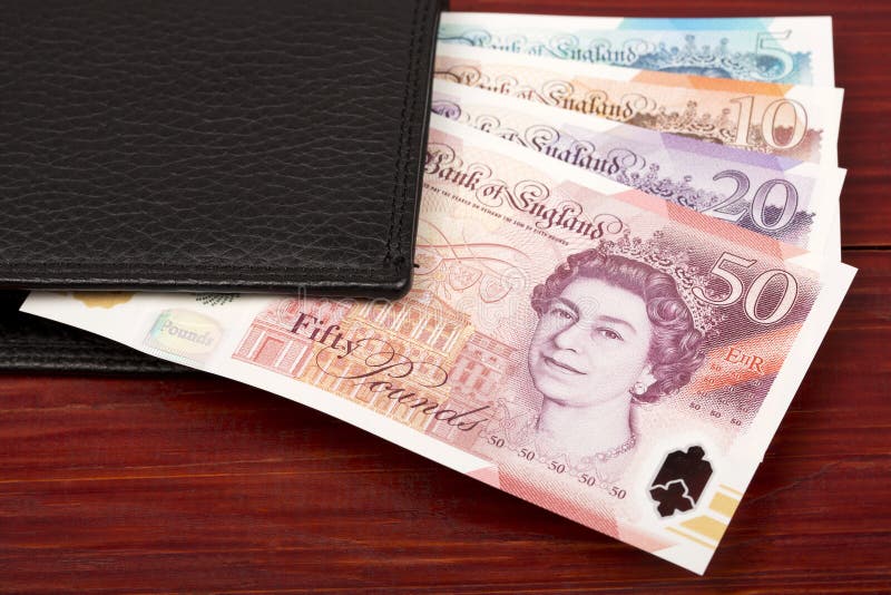 English Pounds in the Black Wallet Editorial Stock Image - Image of ...