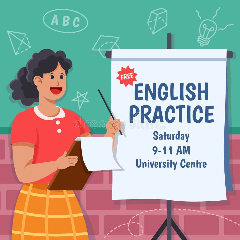 English Practice Schedule Promotion Stock Vector - Illustration of ...