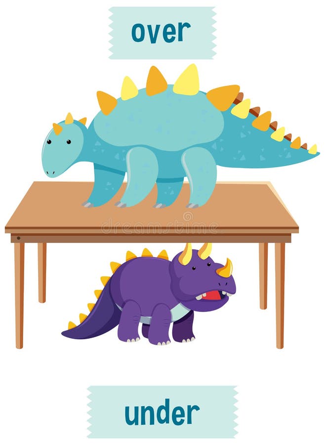 Prepositions Movement Under Stock Illustrations – 42 Prepositions ...