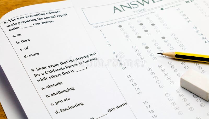 English Question And Answer Sheet On Table Stock Image - Image of ...