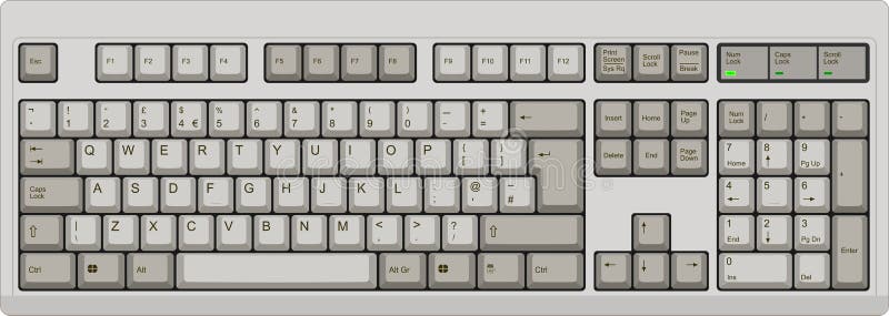 English Qwerty UK Computer Grey Keyboard Editorial Image - Illustration ...