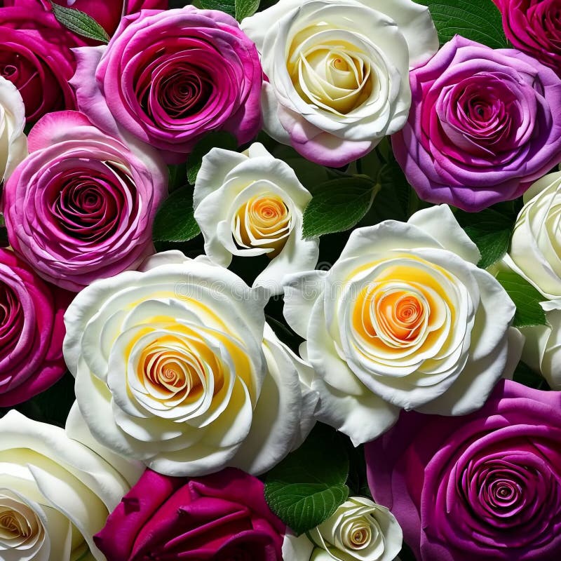 English Roses. Lush Flower Background Stock Illustration - Illustration ...