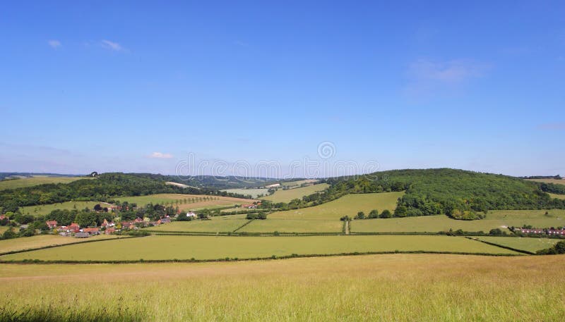 An English Rural Hamlet Set in a Wooded Valley Stock Photo - Image of ...