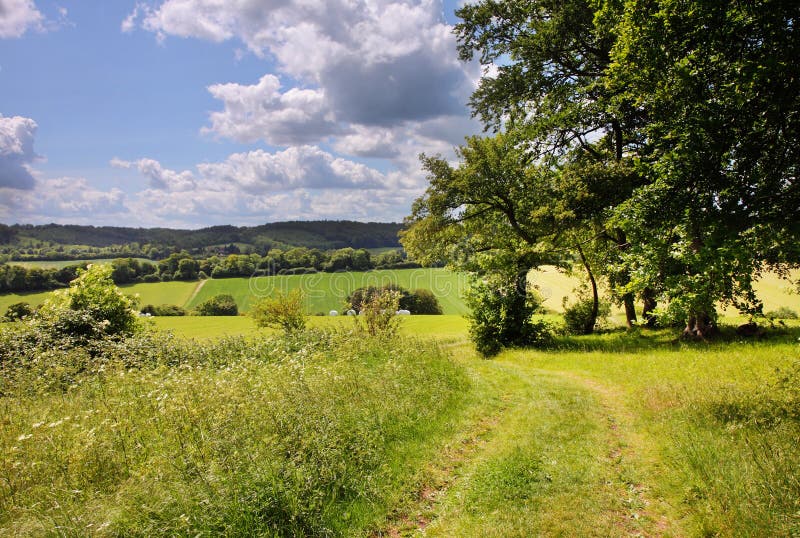 An English Rural Landscape in Early Summer Stock Image - Image of ...