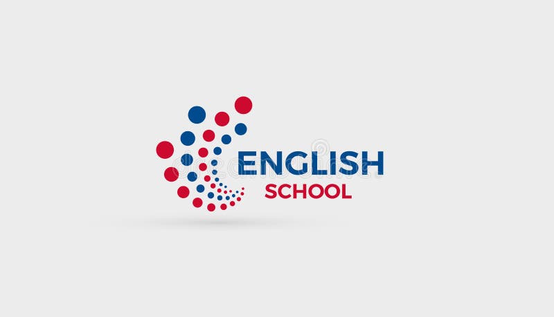 English School Logo Concept. Abstract Bubbles Dots Logotype for ...