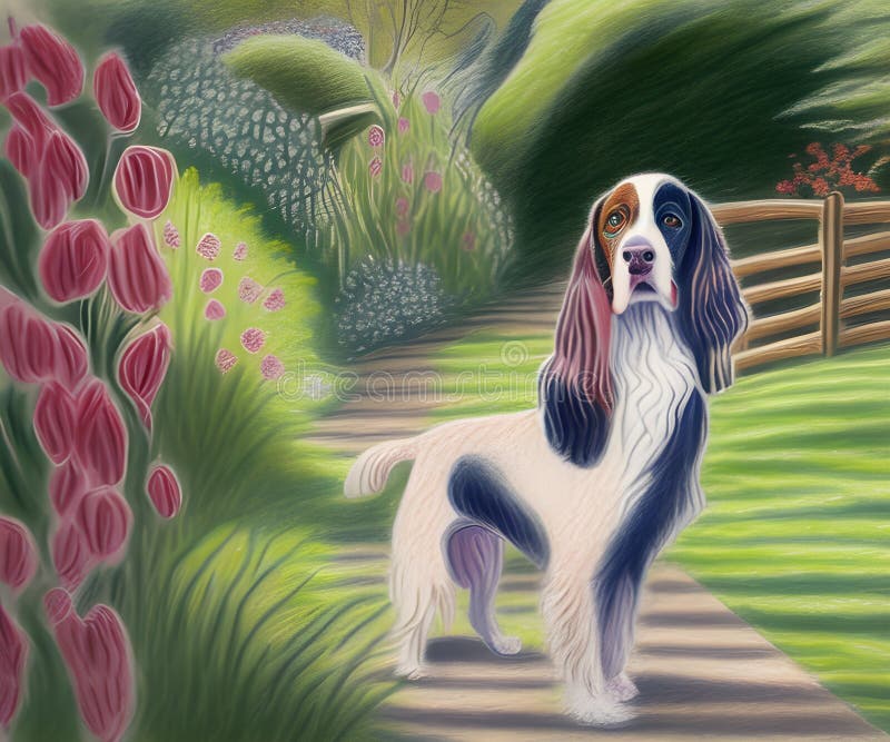 English Setter Dog, Generative AI Illustration Stock Illustration ...