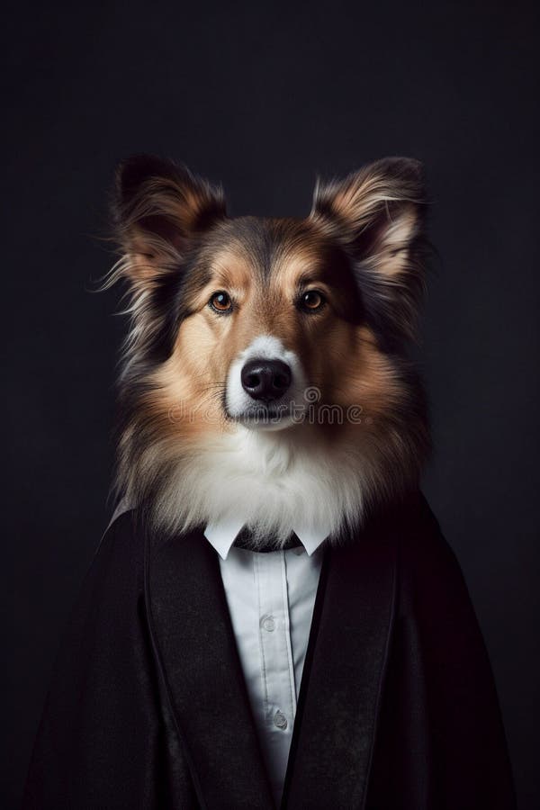 English Shepherd Breed Dog Wearing a Suit Breed Dog Wearing a Suit ...