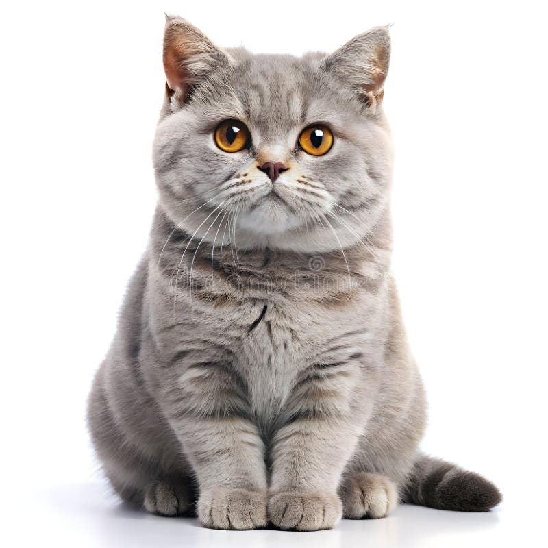 English Short Hair Cat Isolated on White Stock Illustration ...