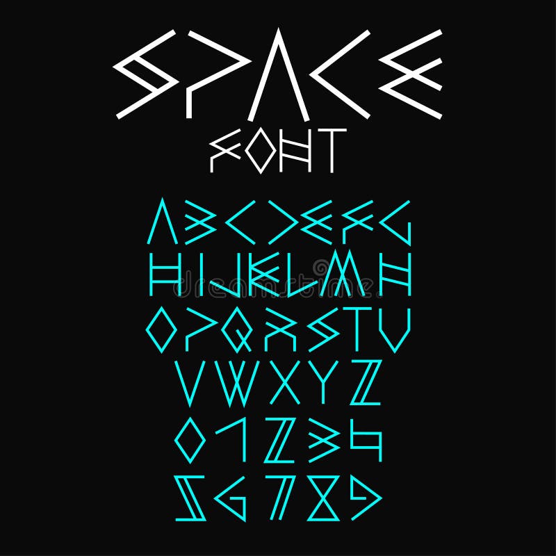 English space font stock vector. Illustration of symbol - 106199198