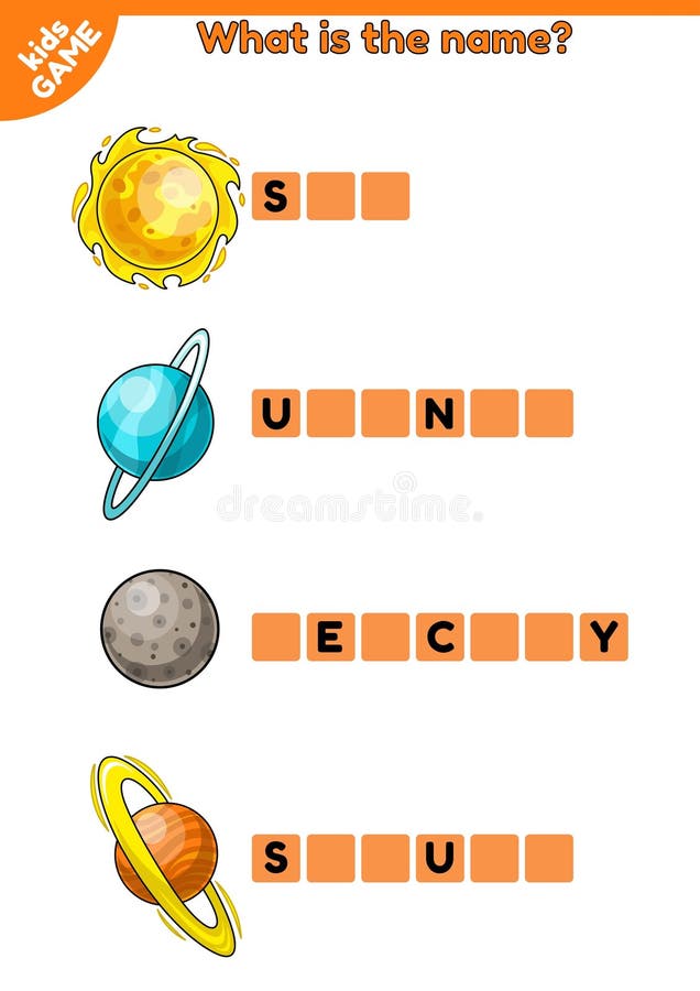 Solar System Spelling Words