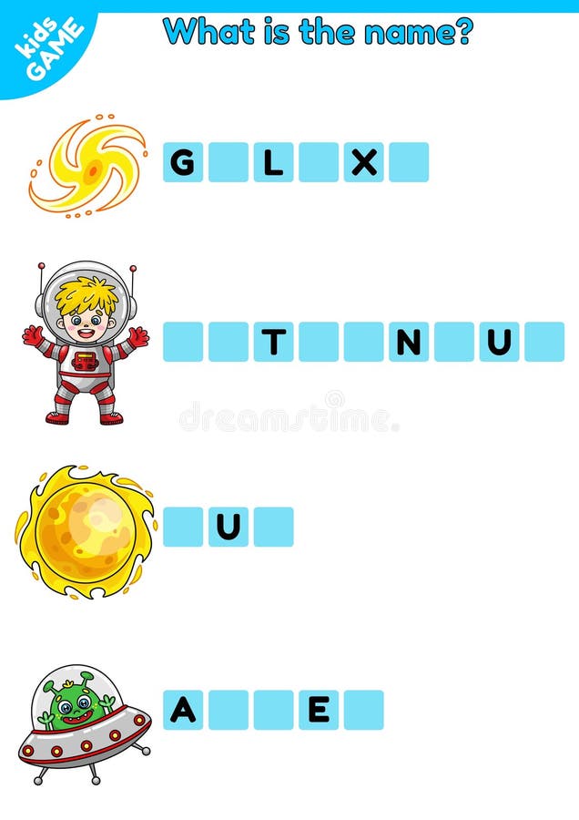 English Spelling Training Game on Space Theme Stock Vector ...