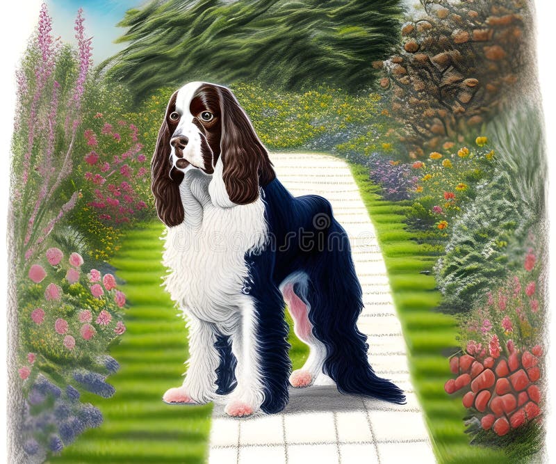 English Springer Spaniel Dog, Generative AI Illustration Stock ...
