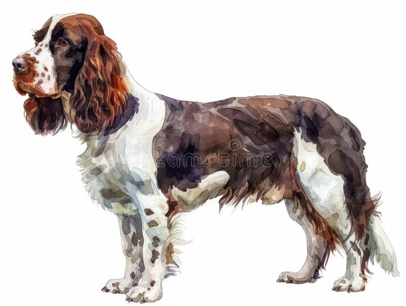 Springer Spaniel Watercolor Stock Illustrations – 191 Springer Spaniel ...