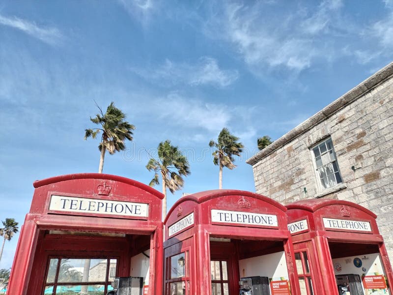 English Style Telephone Booth in Bermuda Island Stock Photo - Image of ...