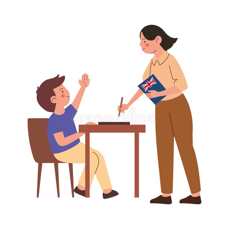 English Teacher Student Help Stock Vector - Illustration of help ...