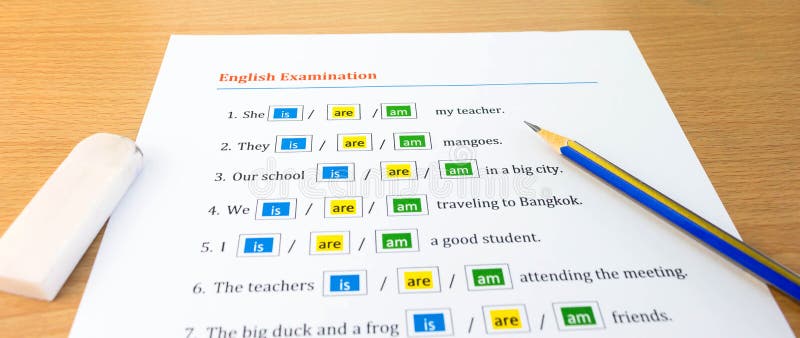 English test sheet stock image. Image of exercise, test - 77951329