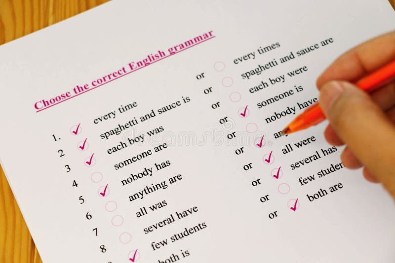 English test sheet stock image. Image of education, exam - 95658829