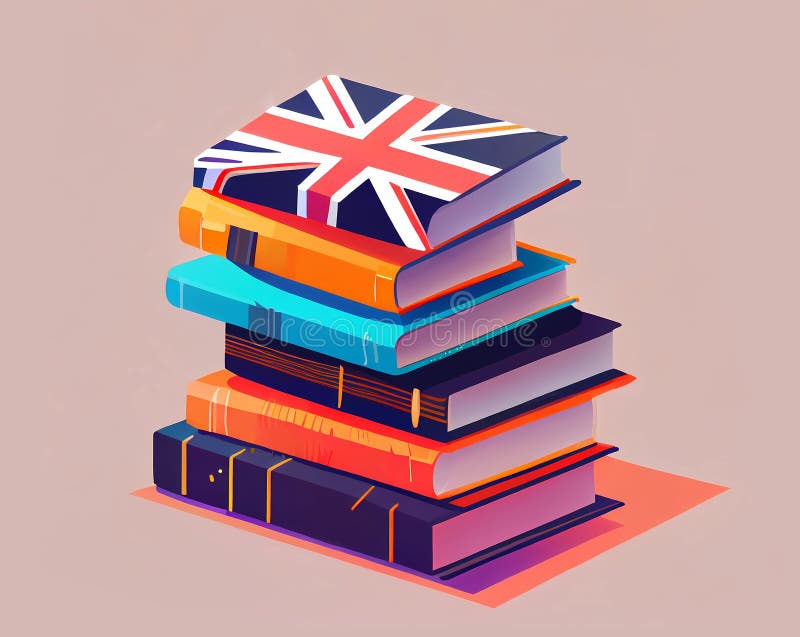 English Textbooks. Ai Generated Stock Illustration - Illustration of ...
