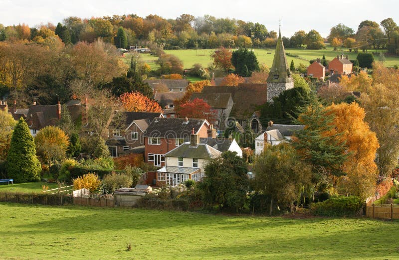 An English Village Landscape Stock Image - Image of village, heritage ...