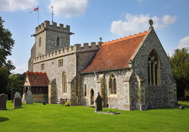 English Village Church stock photo. Image of europe, tombstones - 10487094