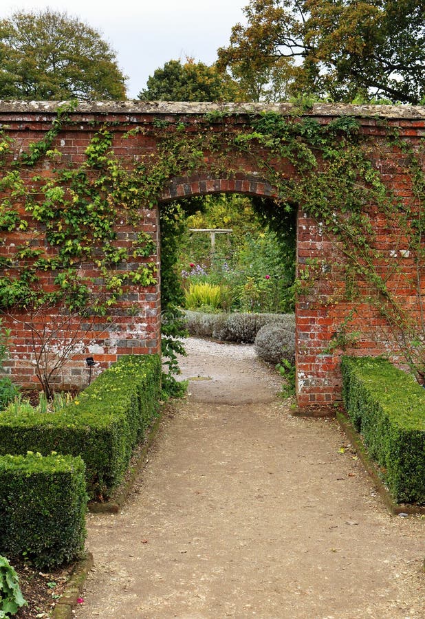 An English Walled Garden stock image. Image of garden - 14905075